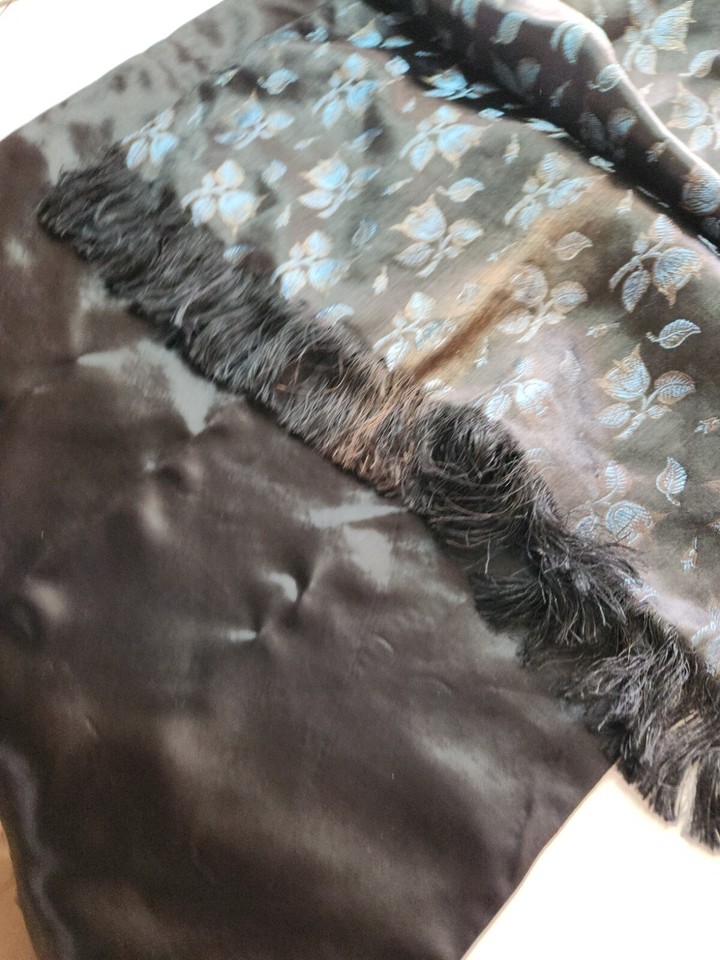 Tony E Stephan Finest Brocades Damascus Syria Black & Blue Scarf wrap ...