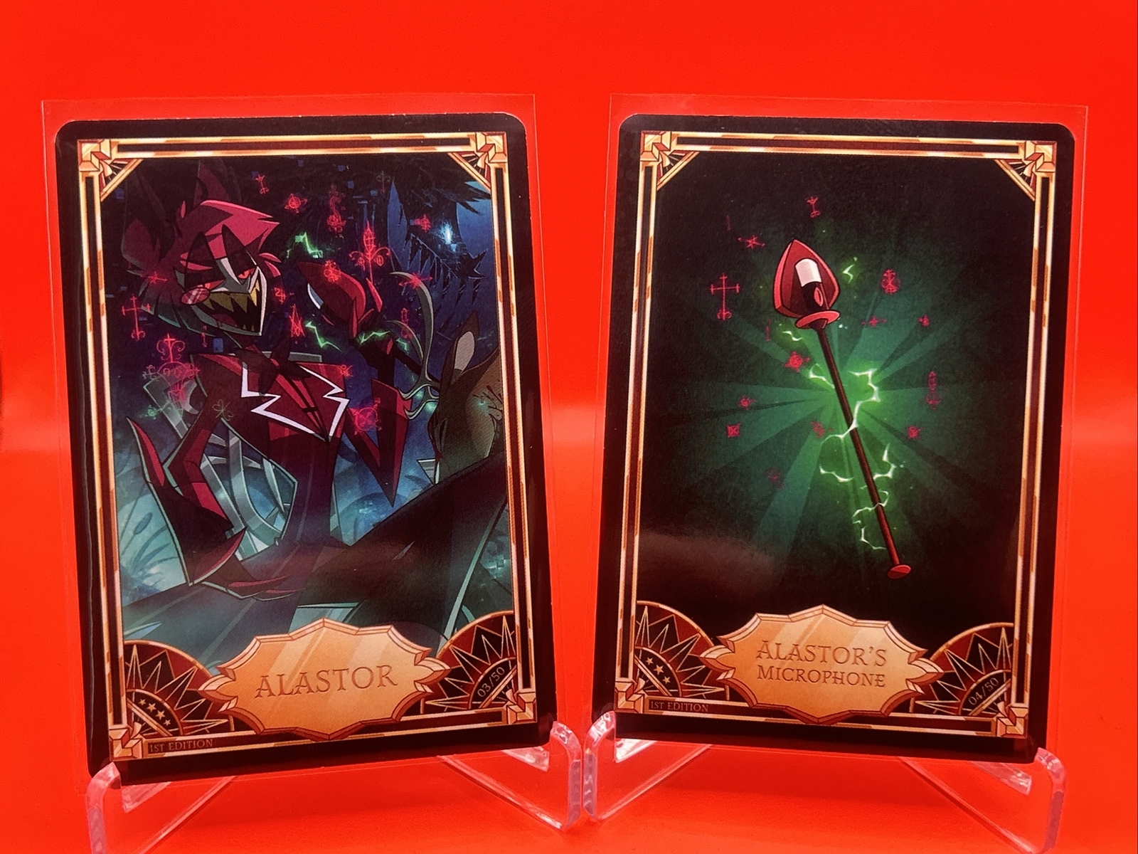 Hazbin Hotel Trading Cards 03/50 Alastor & 04/50 Alastor's Microphone ...
