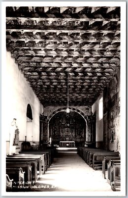 Mission Dolores San Francisco California CA Interior Spaces RPPC Photo ...