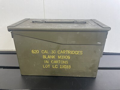 WWII Military Ammo Box 620 Cal .30 Cartridges Blank M1909 Cartons ...