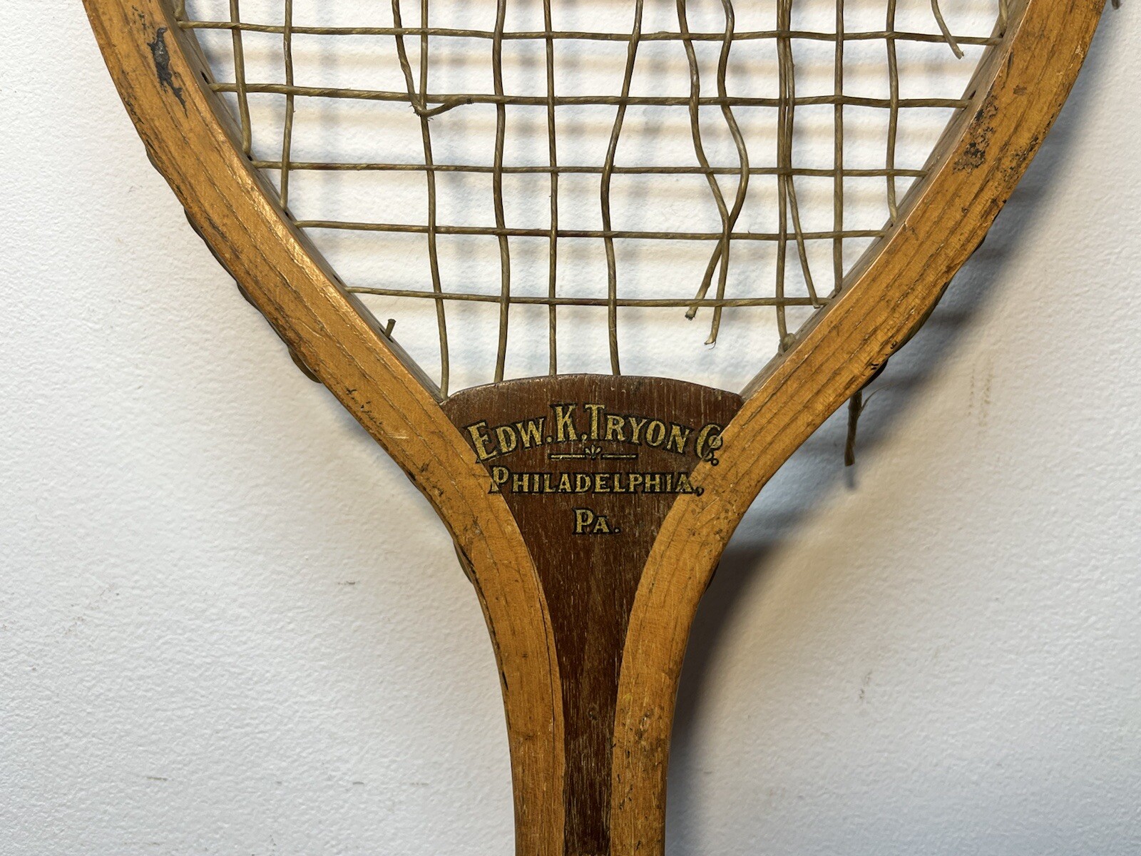 Antique 1910s Edw.K.Tryon Model Wood Tennis Racquet Racket Philadelphia ...
