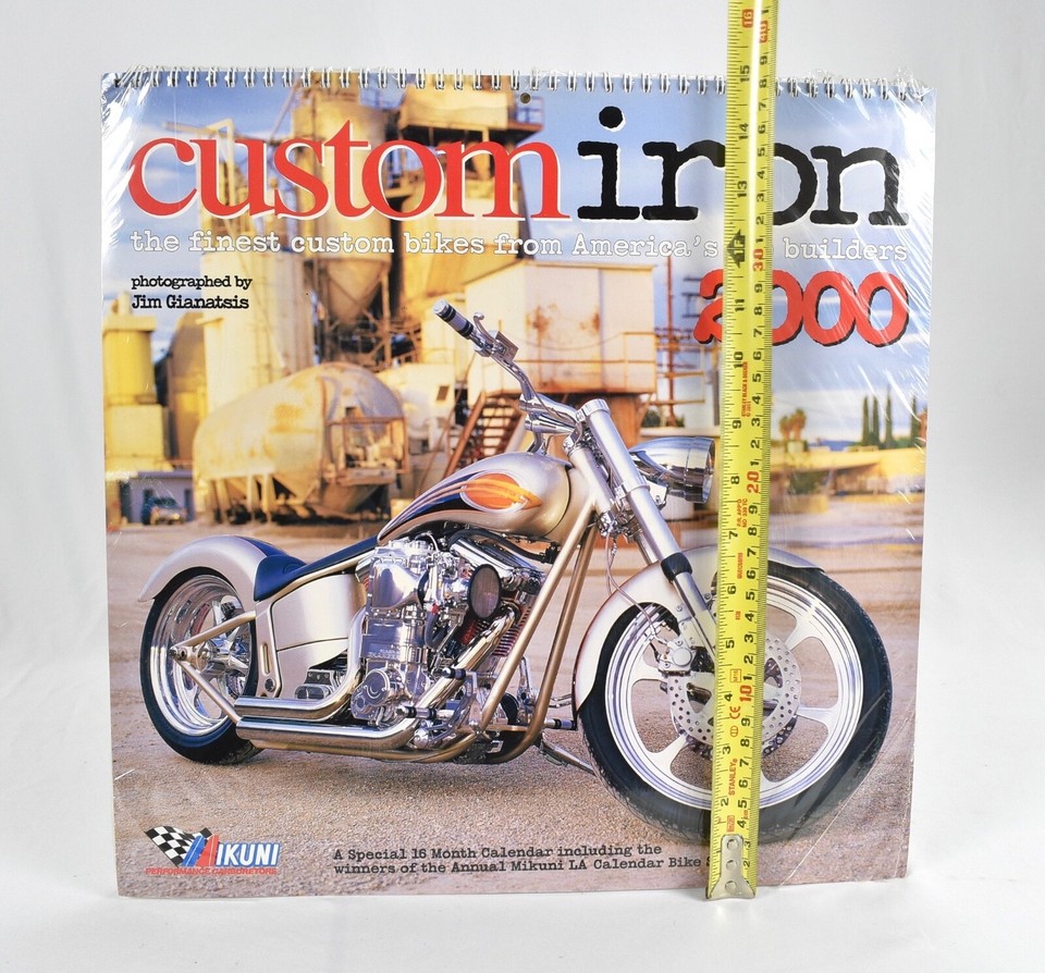 CUSTOM IRON MOTORCYCLE Calendar By Jim Gianatsis NEW IKUNI Vintage 2000 ...