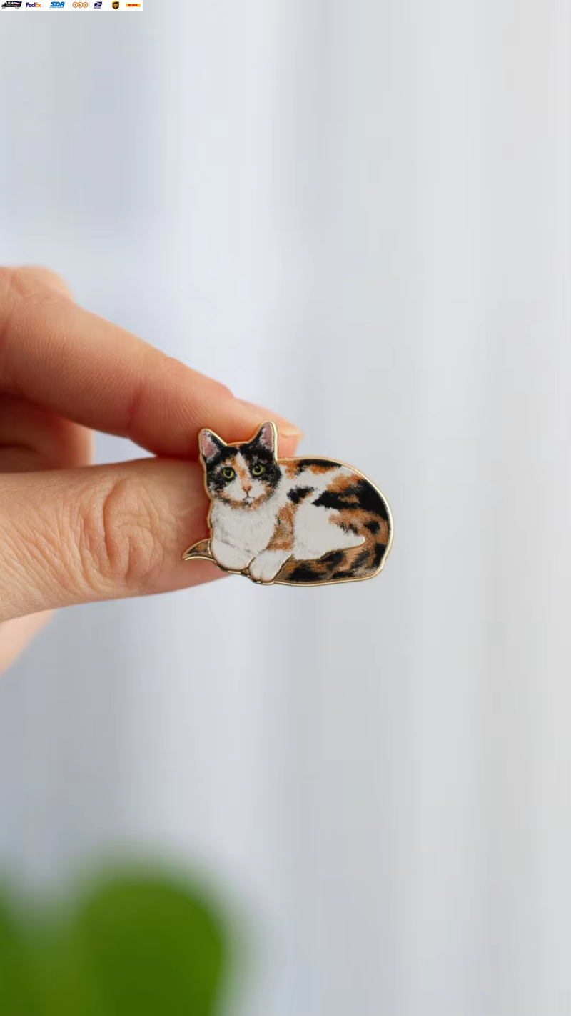 Calico V2 Cat Enamel Pin, Animal Lover Pet Lover Gift, Cats Lapel ...