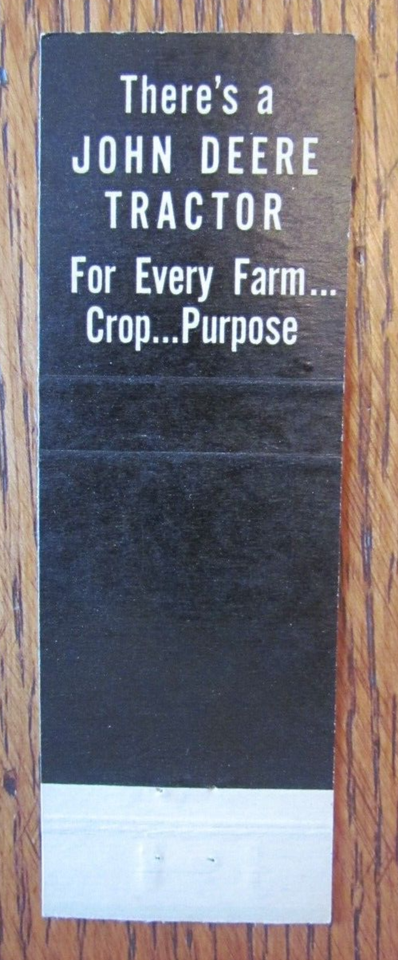 JOHN DEERE TRACTOR MATCHBOOK COVER: PLAIN CITY IMPLEMENT CO. , OHIO -D8 ...