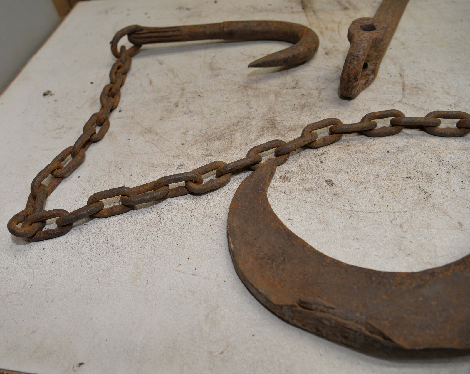 2 logging hooks vintage blacksmith made log pulling collectible farm ...