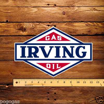 Irving GAS - OIL - 12" Die-Cut Gas Pump Decal | eBay