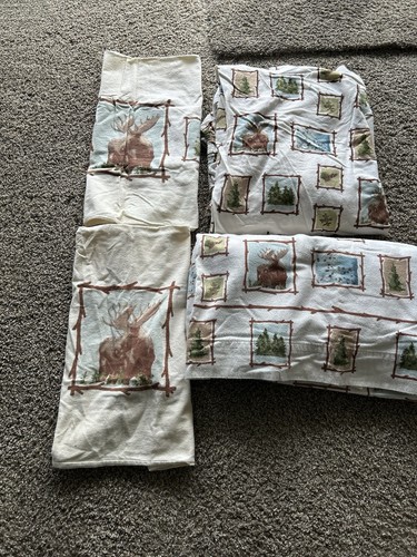 Woolwich Home Cotton Flannel Sheet Set with Pillow cases Full Moose ...