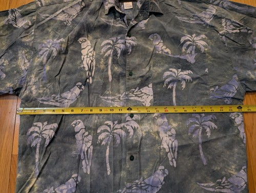 JAVA LAVA Shirt Mens XL Batik Abstract Beach Parrot Palm Camp Button ...