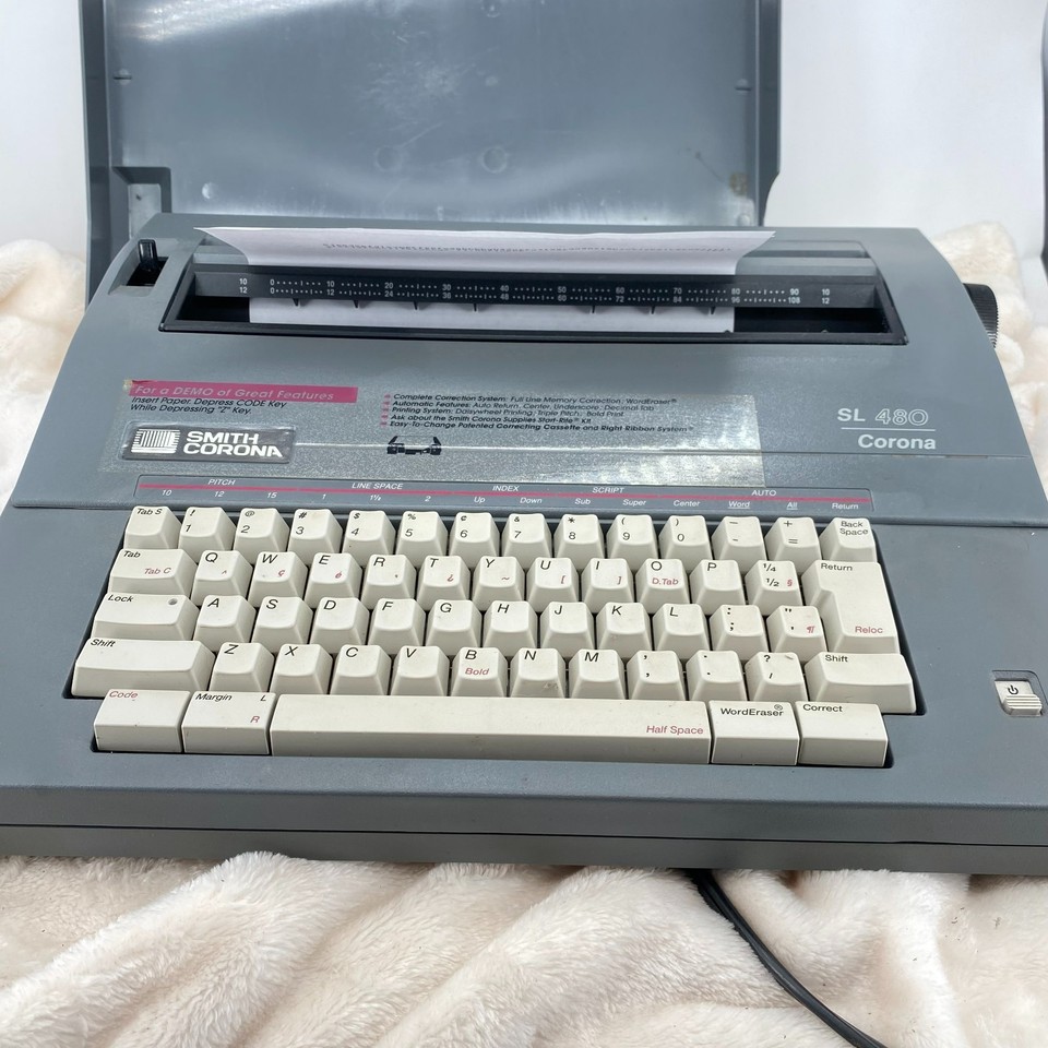 Electric Smith Corona Portable Typewriter Model 5A SL480 With Cover ...