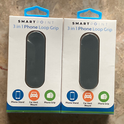 2 PACK 3 in 1 Slider Phone Finger Loop Grip Table Stand Vent Mount ...