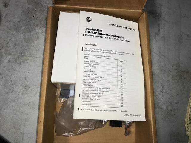 Allen Bradley 1770KFDG Ser a DeviceNet Rs232 Interface 1770-kfd 1770 ...