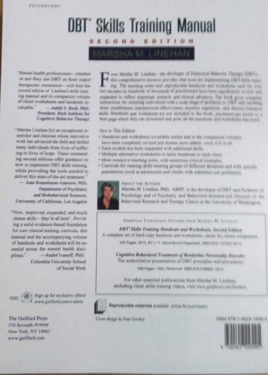 DBT Skills Training Manual, Second Edition,ISBN: 9781462516995, Marsha ...