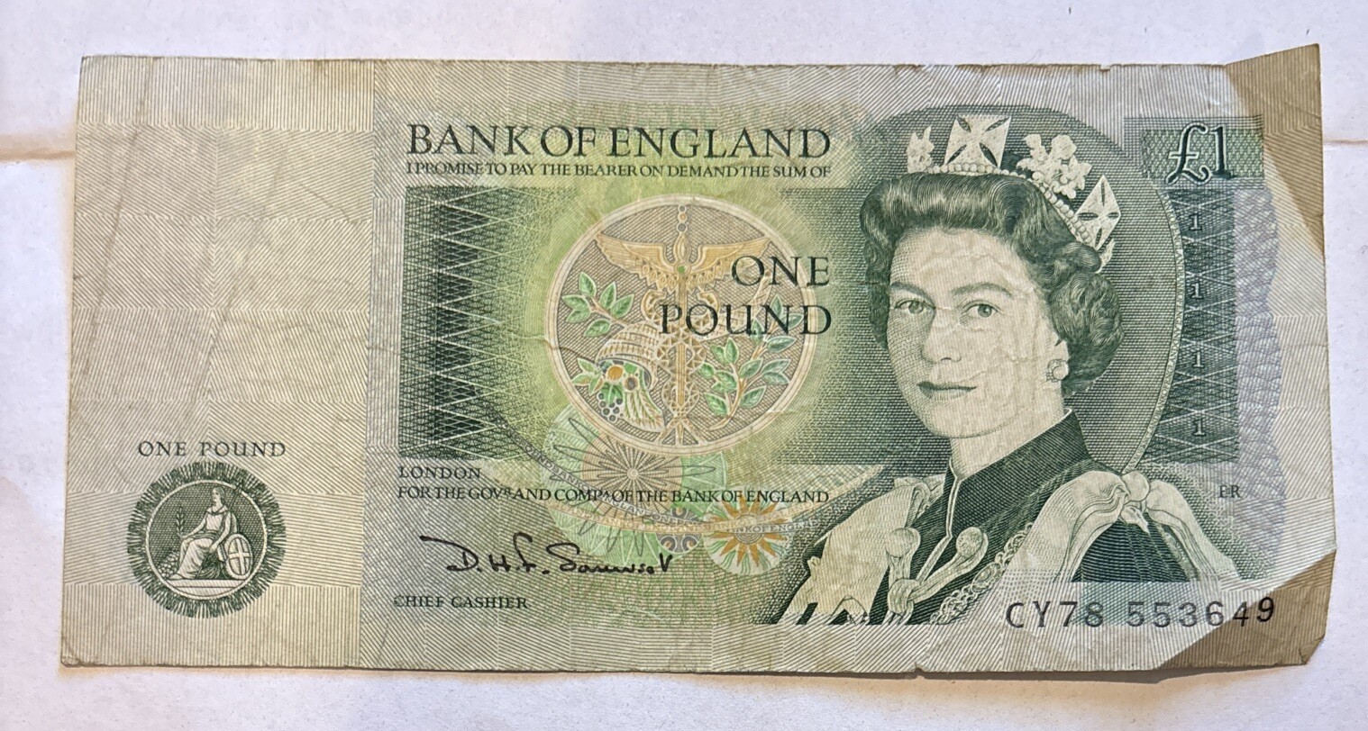 Bank of England £1 One Pound Banknote 1978 - 1980 Series D Newton | eBay