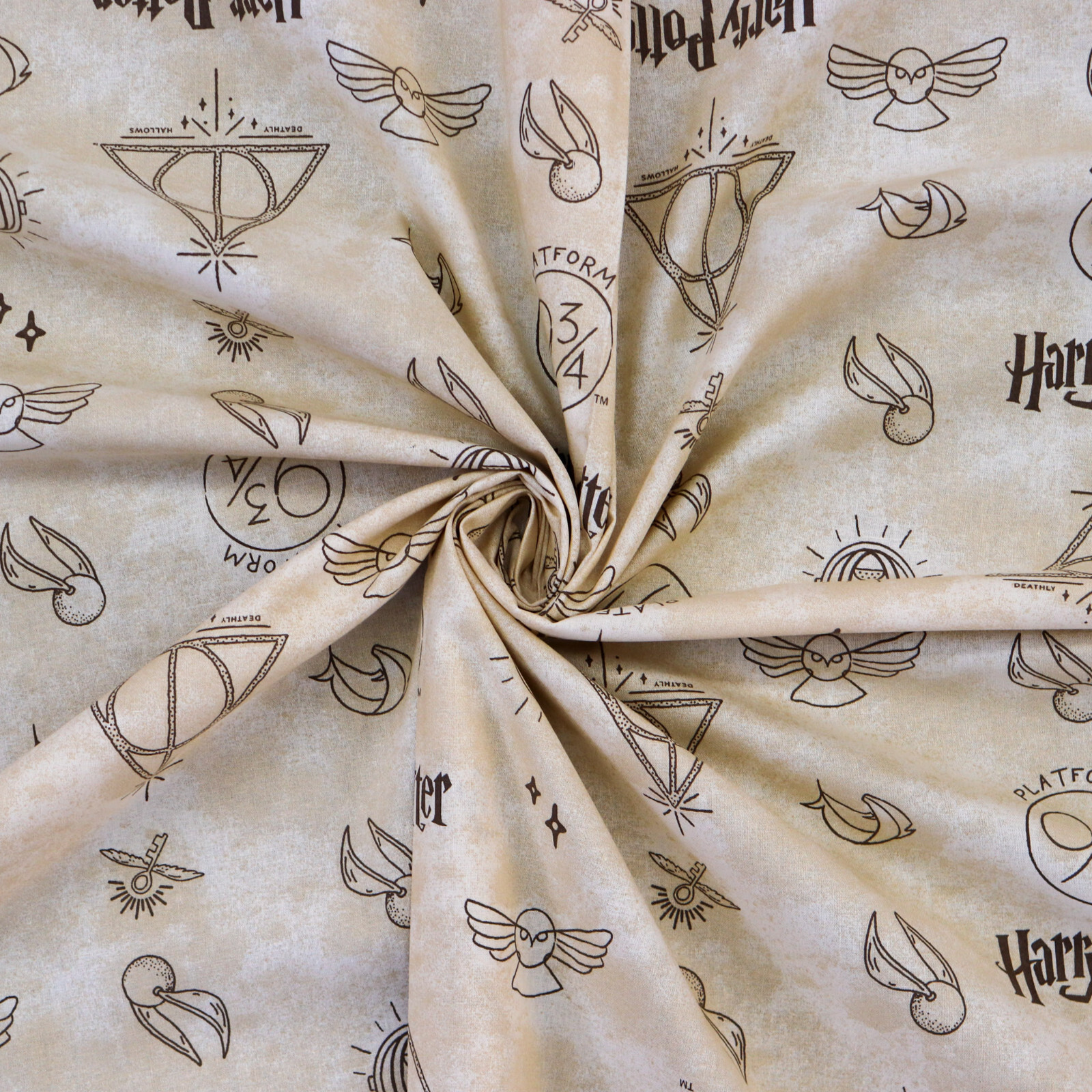 Harry Potter Golden Snitch Cotton Fabric Quidditch Crafting Sew Dress ...