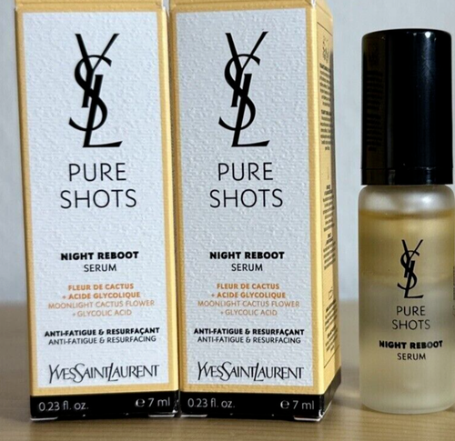 3x YSL Yves St Laurent Pure Shots Night Reboot Serum Travel Mini 7mL/0 ...