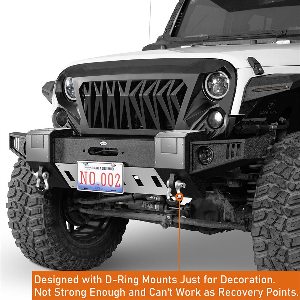 Fit 2007-2018 Jeep Wrangler JK Discovery Front Bumper w/Winch Plate ...
