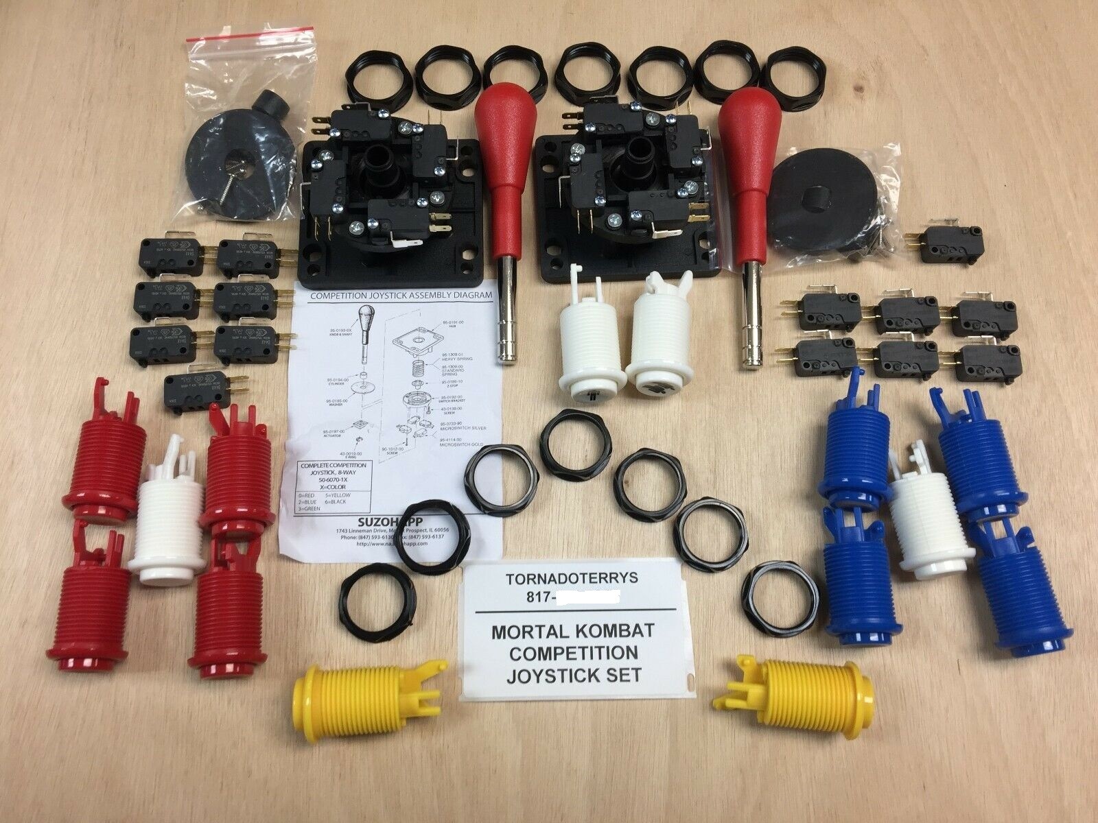 MORTAL KOMBAT 3 III OR 4 IV JOYSTICK & BUTTONS KIT JAMMA ARCADE MAME ...