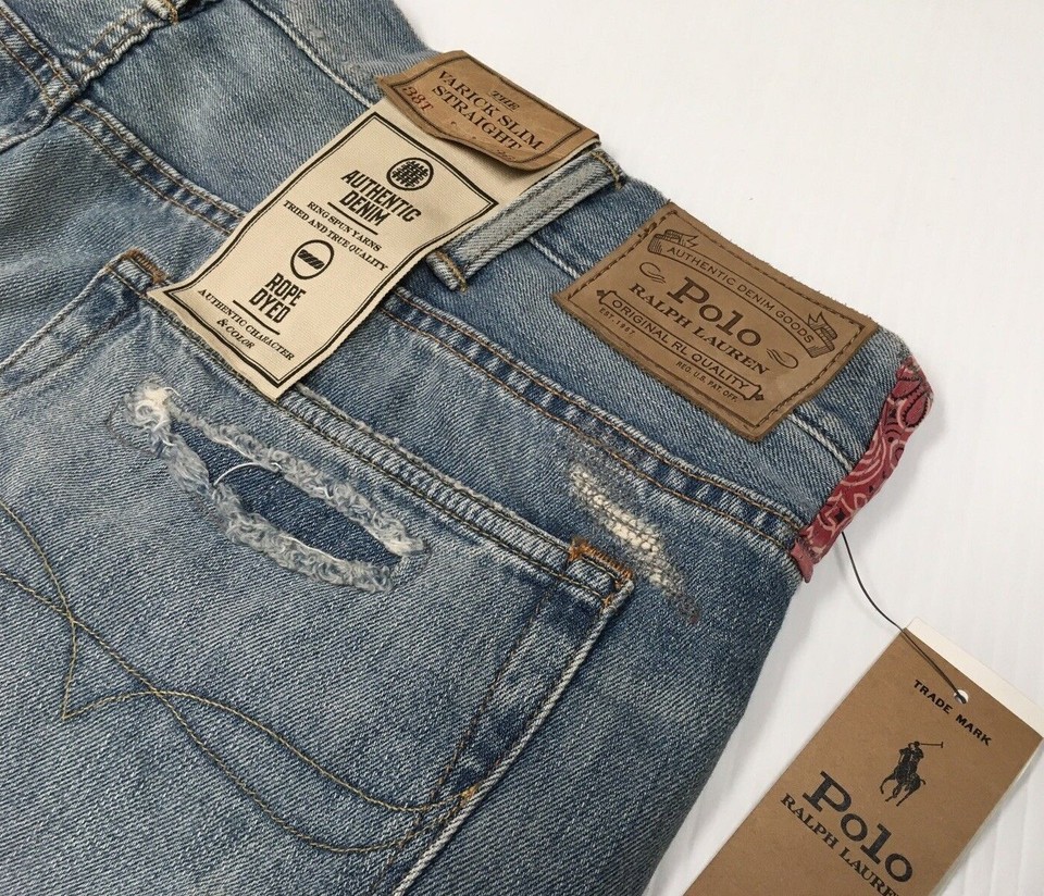 Polo Ralph Lauren B&T Stitched Patchwork Repaired Shredded Distressed ...
