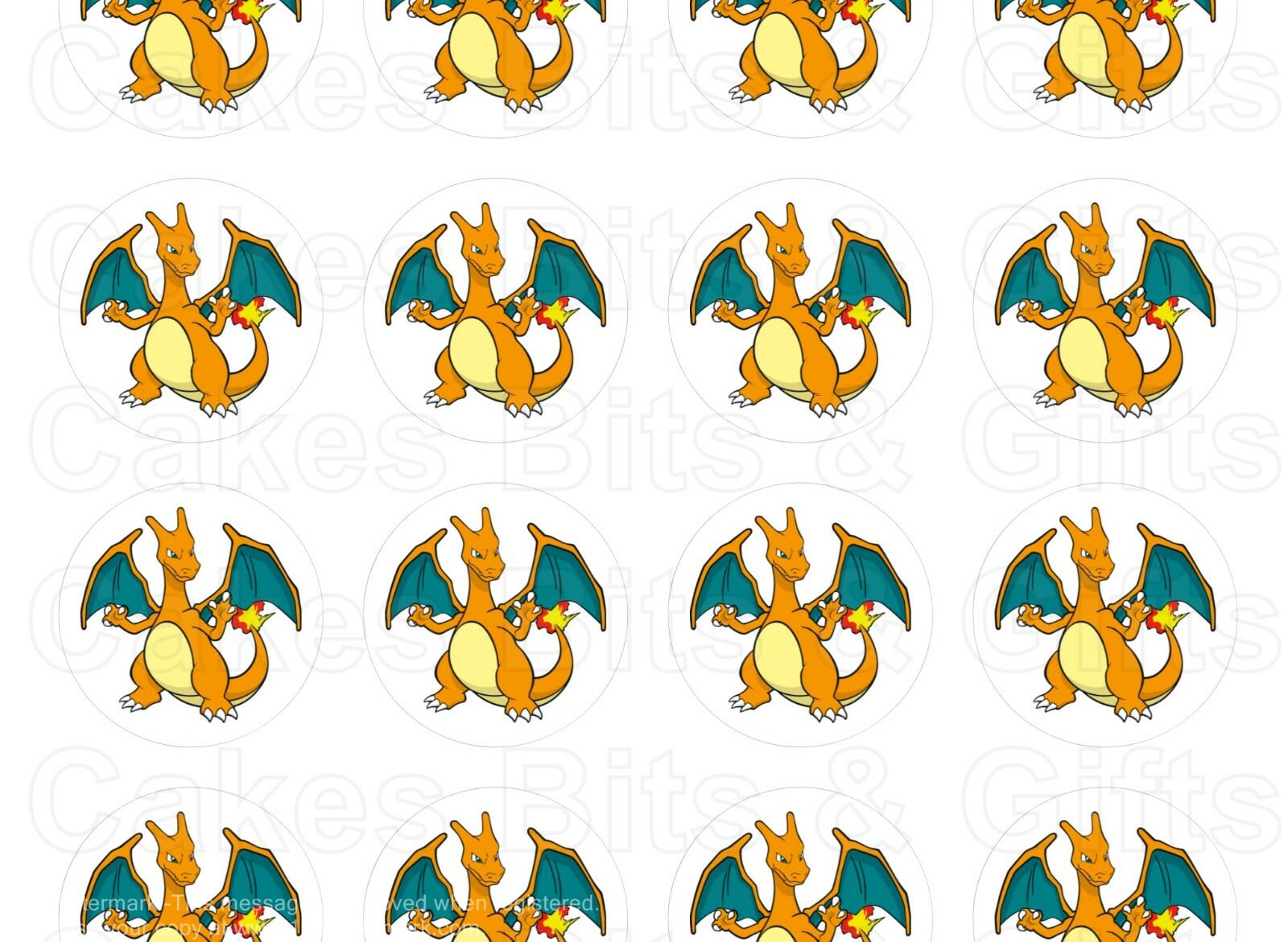 24 x Pokemon CHARIZARD Edible Wafer Cupcake Toppers Pre Cut & Ready to ...