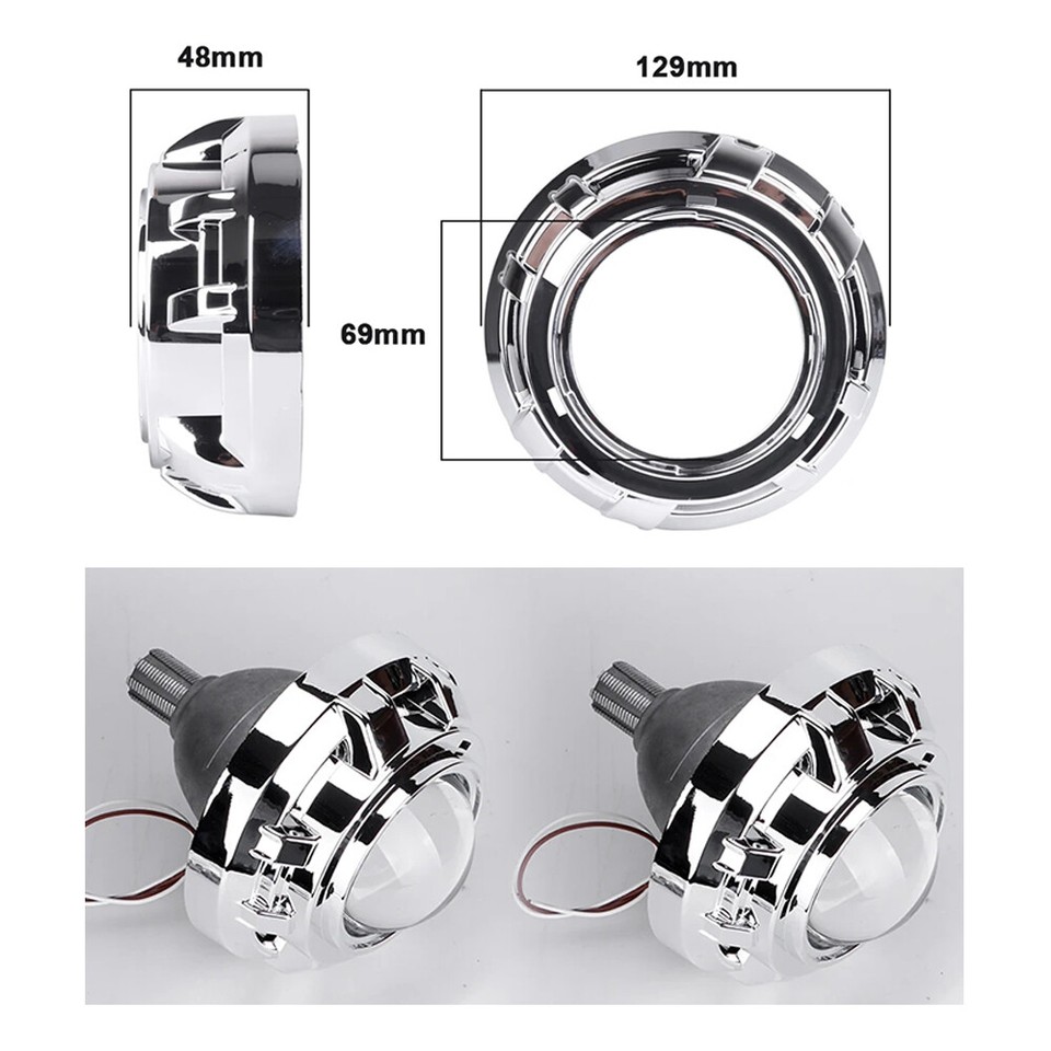 3.0'' Red/Blue/Green/Pink Shroud Fit LED Xenon Projector Len Headlight ...