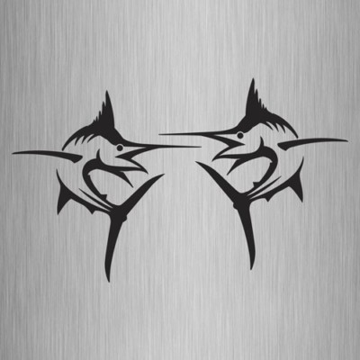 Marlin Sticker Pair Vinyl Boat Decal Fishing 215mm x 215mm #3 | eBay ...