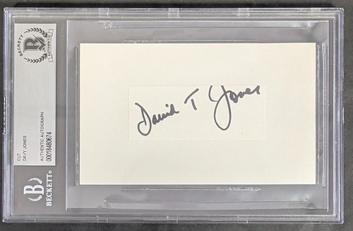 Davy Jones THE MONKEES Signed Autograph Auto 3x5 Index Card Cut Slab ...