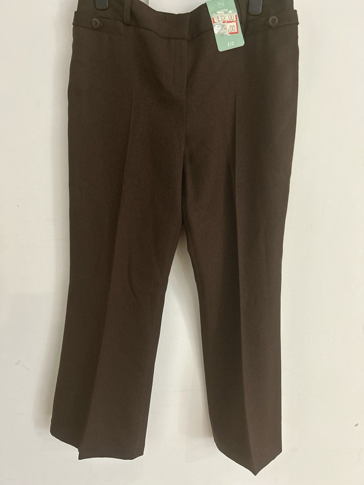 Women's Size 12 Petite Brown Pants, Wide-leg Petite Trousers | eBay UK