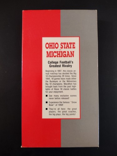 Ohio State vs. Michigan College Football’s Greatest Rivalry VHS Tape ...