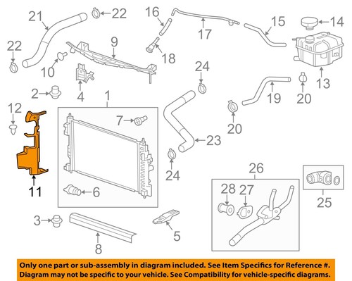 GM OEM 14-20 Impala Cooling Radiator Components-Side Baffle 23116159 | eBay