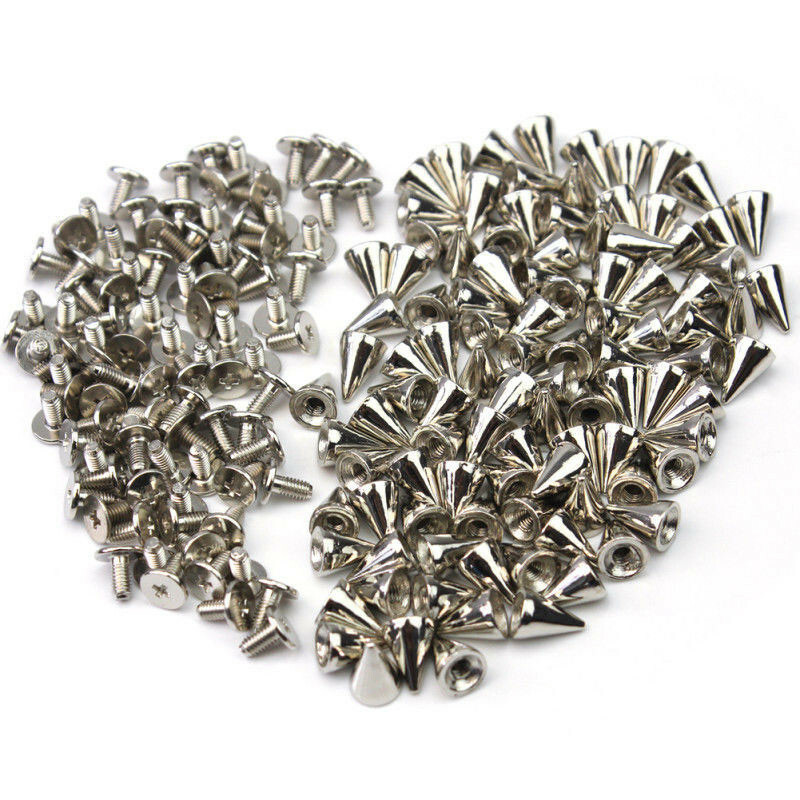 50pc 10mm Spots Cone Screw Metal Studs Leather Craft Rivet Pyramid ...