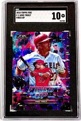 2018 Topps Fire F-1 Mike Trout FIRED UP SGC 10 GEM MINT | eBay
