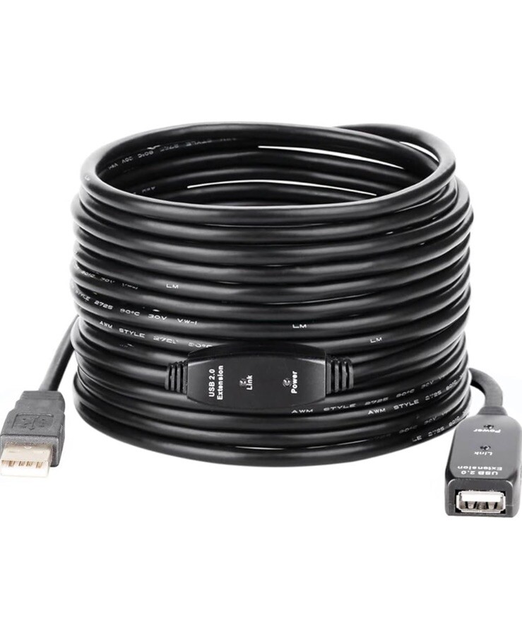 baolongking USB Extension Cable 15M, USB2.0 Active Repeater A Male to A ...