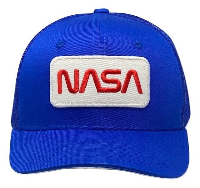 Black NASA Worm Logo Insignia Structured Space 3d Mesh Trucker Baseball ...
