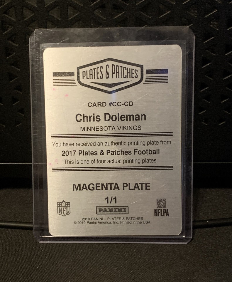 2017 Plates & Patches Printing Plate Magenta Chris Doleman 1/1 ...