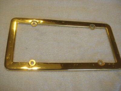 Wide Border Gold-colored License Plate Frame for Standard-size Plates ...