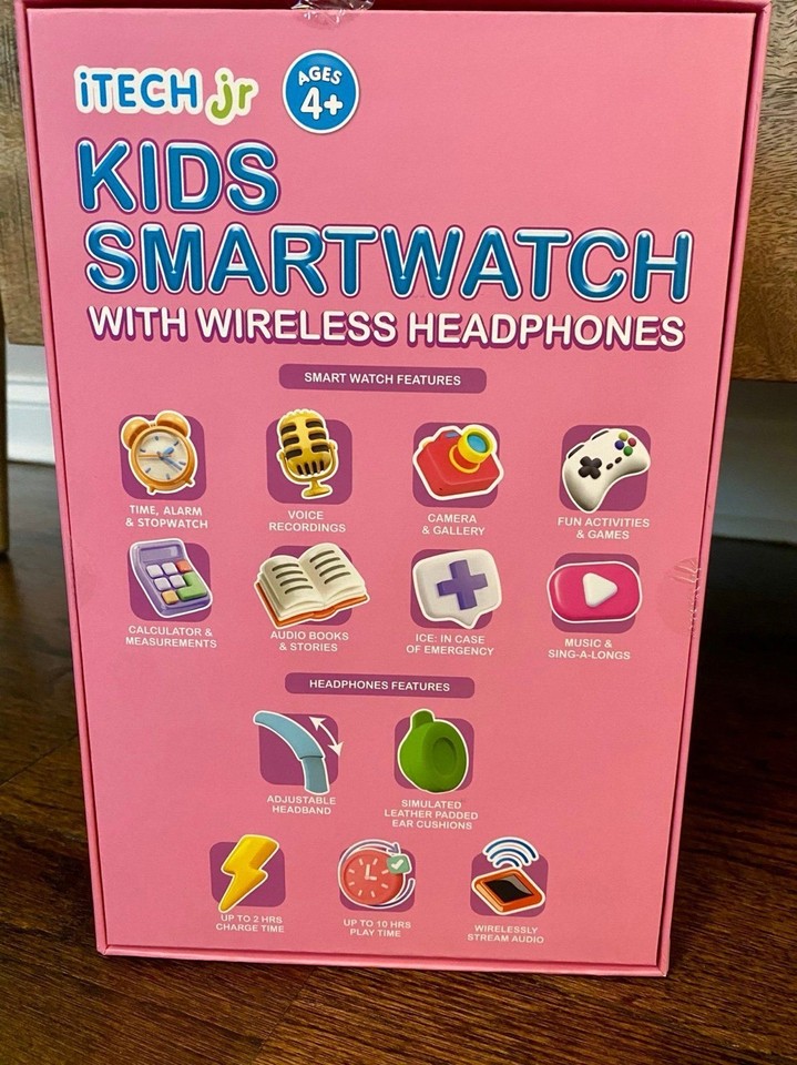 iTech Jr Kids Girls Smartwatch with Bluetooth Headphones | eBay