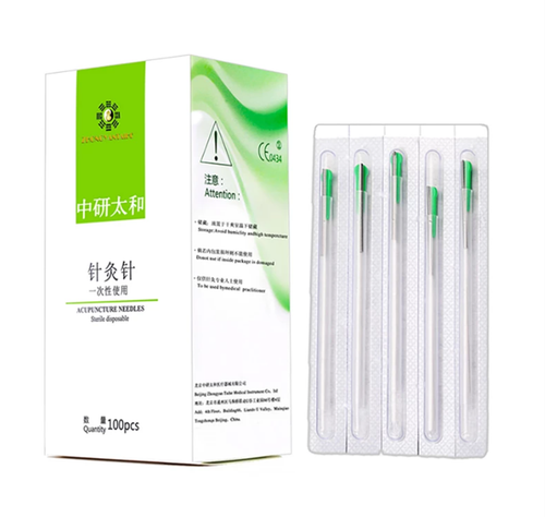 500 ZhongYanTaiHe Acupuncture Spring Handle Needles with guide tube ...