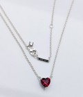 NEW Authentic PANDORA Sparkling Red Heart Pendant Collier Necklace ...