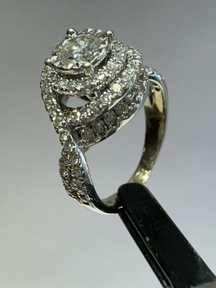 Zales 14K White Gold 1.5ctw Diamond Infinity triple frame Twist ...