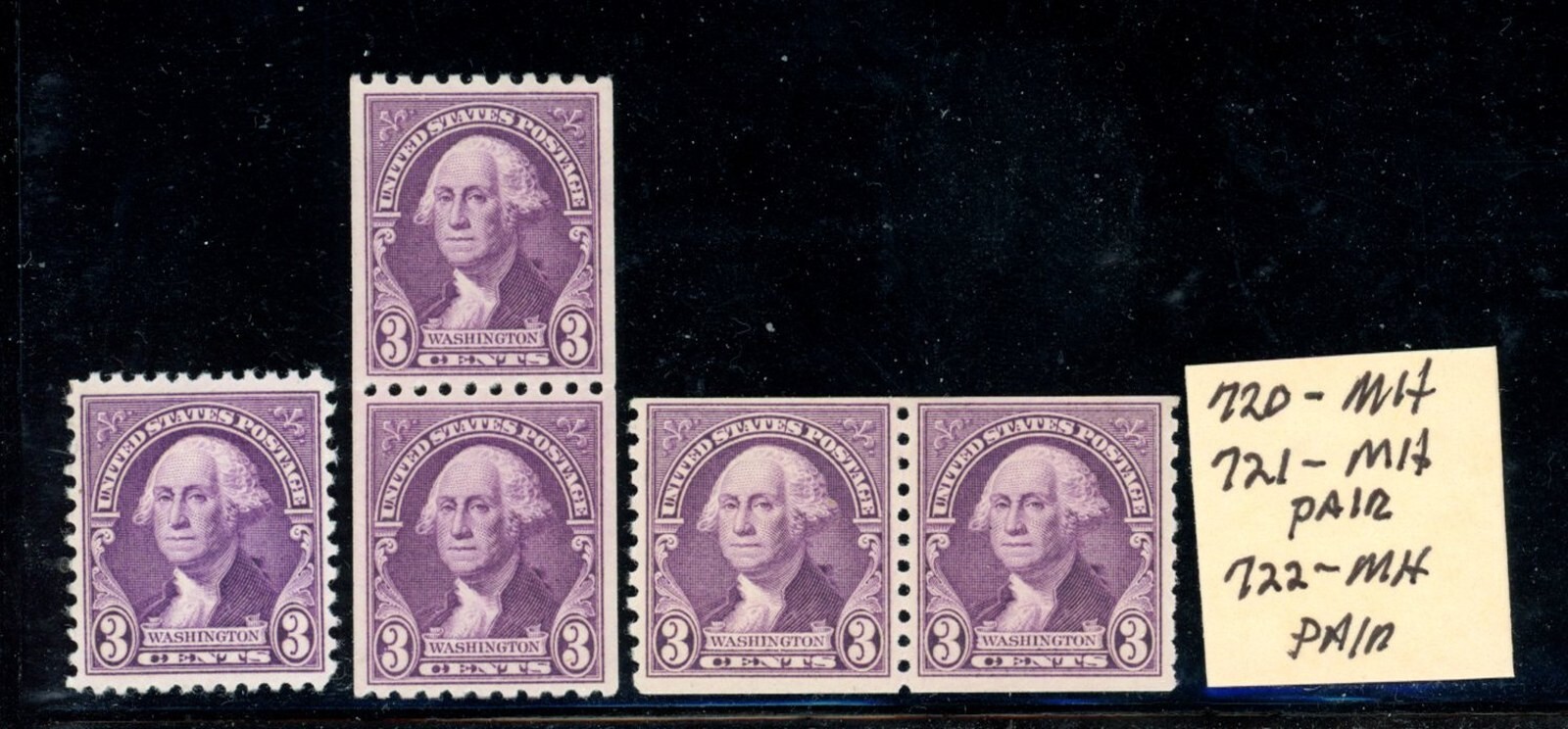 US Scott # 720 - MH, 721, 722 - MH - Pairs - CV=$9.35 (30-C212) | eBay