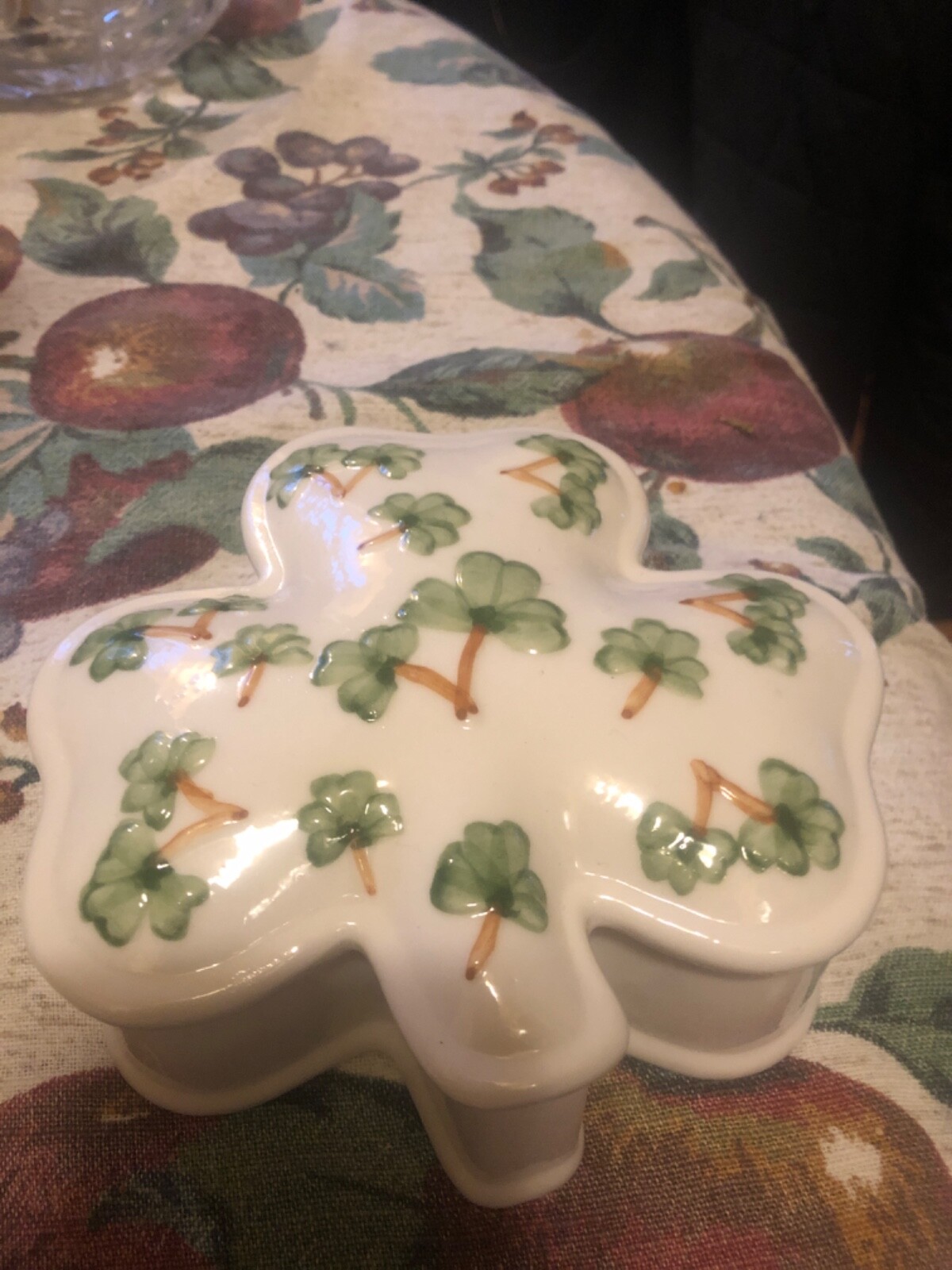 handpainted shamrock ceramic trinket box | eBay