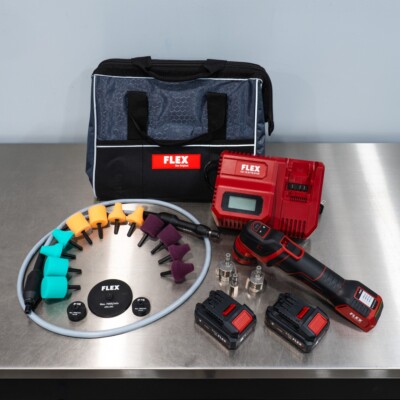 Flex PXE 80 Cordless Mini Nano Polisher and FS-140 Flexible Shaft Kit ...