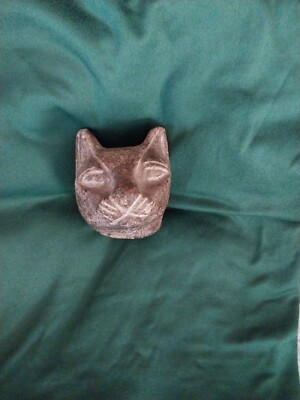 Vintage Carved Stone Cat Head | eBay