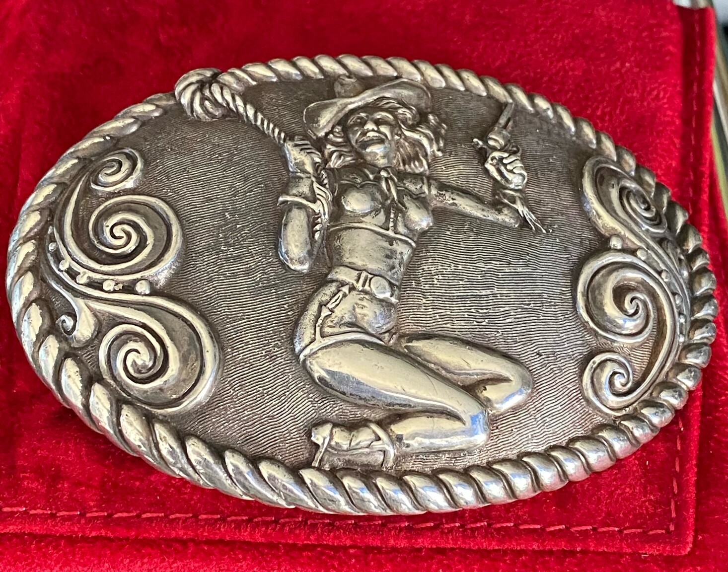 Cowgirl Sterling Silver Belt Buckle 160 Grams by Jeff and Jane DEEGAN C ...