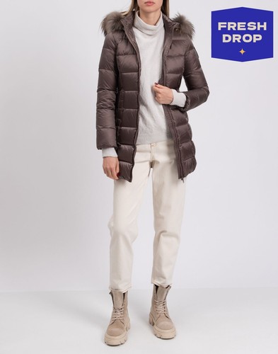 RRP€260 BOMBOOGIE Down Coat US-XL-2XL 5 /2XL Water Repellent Raccoon ...