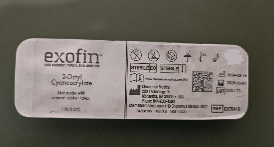 NEW Exofin High Viscosity Topical Skin Adhesive, REF: EX70410, Lot Of ...