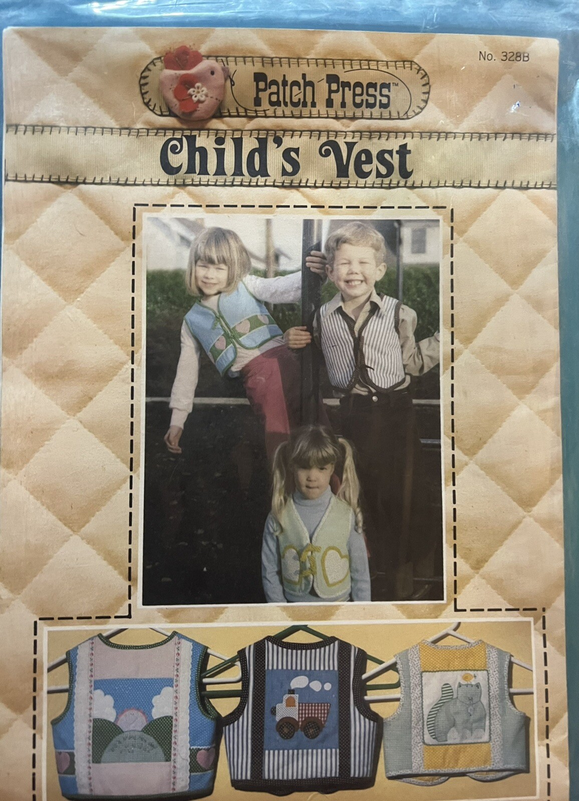 Patch Press pattern 328B Child's Vest with appliques sz 2, 3, 4, 5, 6 ...