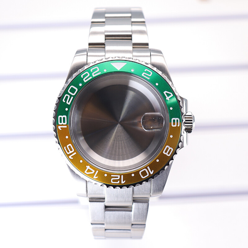 40mm Modified GMT watch case strap Sapphire Glass stainless steel ...