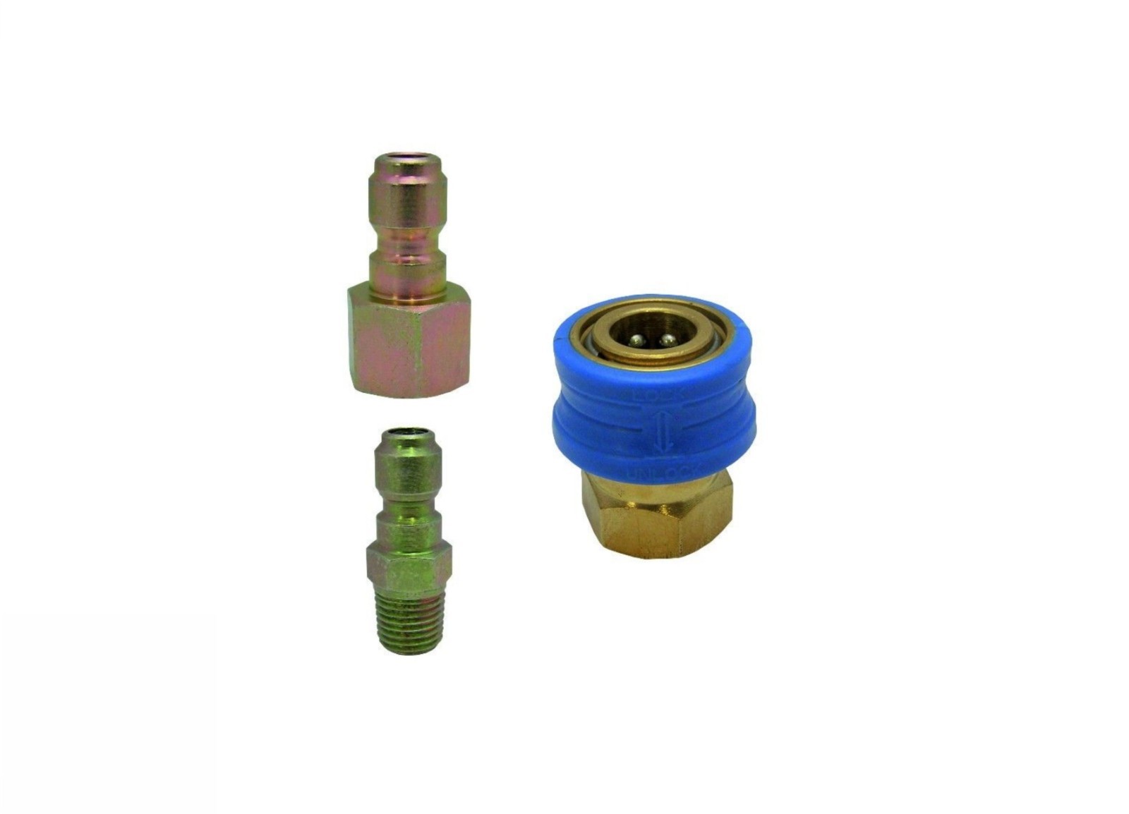 Pressure Washer Jet Wash Quick Release 11.6mm 3 Piece Coupling set ...