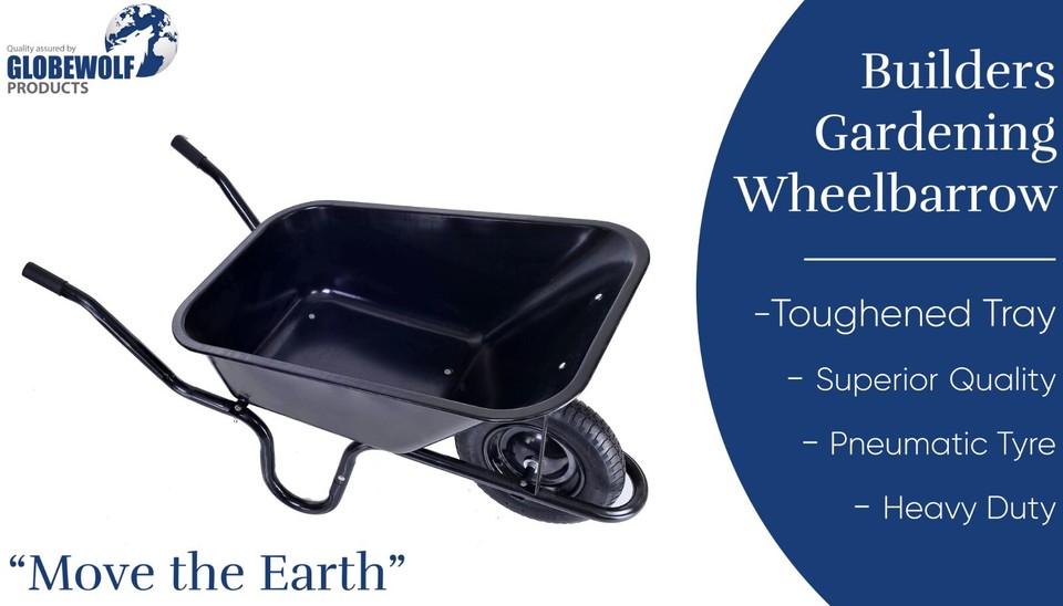 Heavy Duty WHEELBARROW Garden Builders Metal Barrow with Tip ...